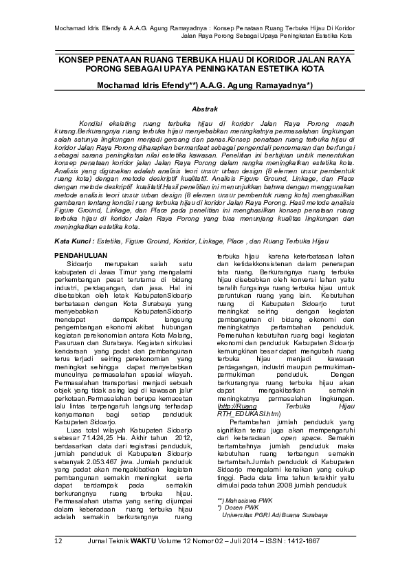 (PDF) Konsep Penataan Ruang Terbuka Hijau DI Koridor Jalan Raya Porong ...