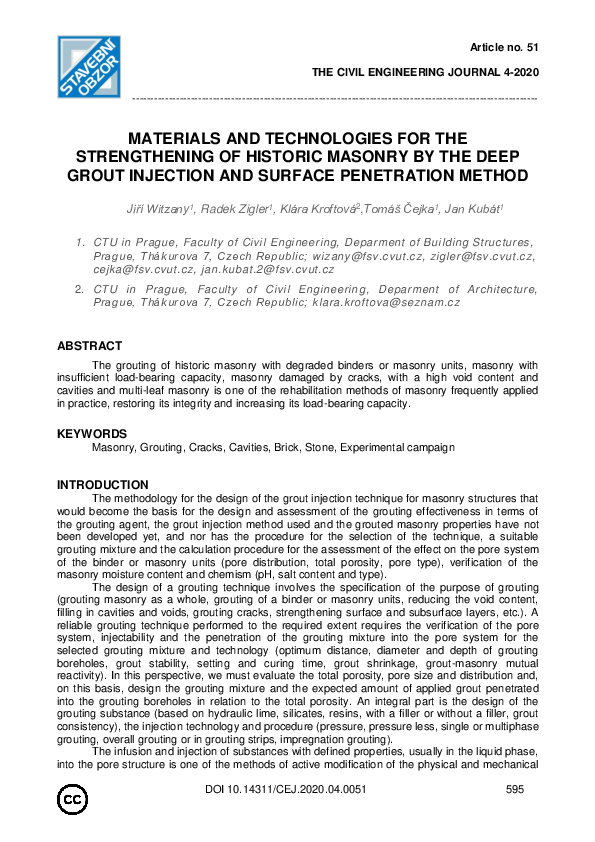 (PDF) Materials and Technologies for the Strengthening of Historic ...