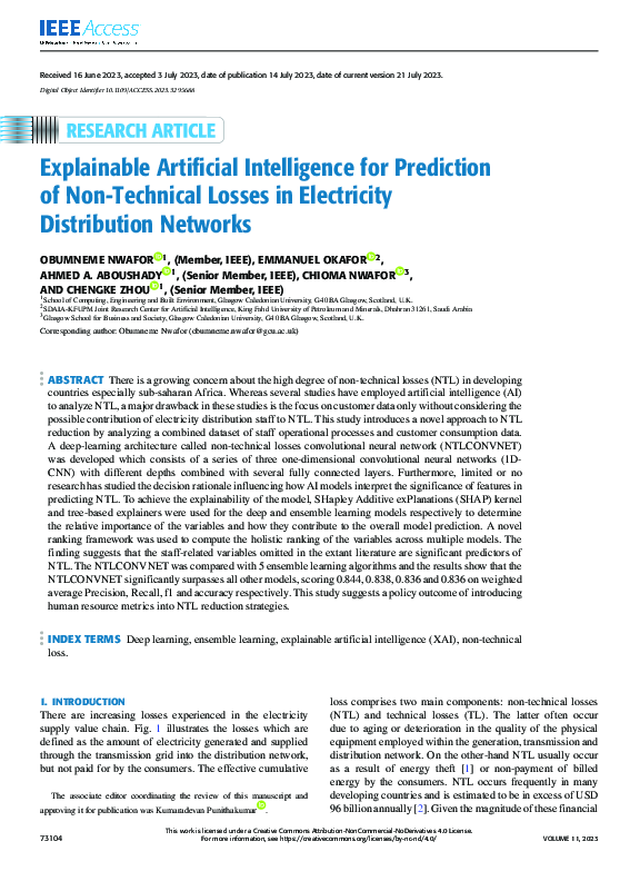 (PDF) Explainable Artificial Intelligence for Prediction of Non-Technical Losses in Electricity ...