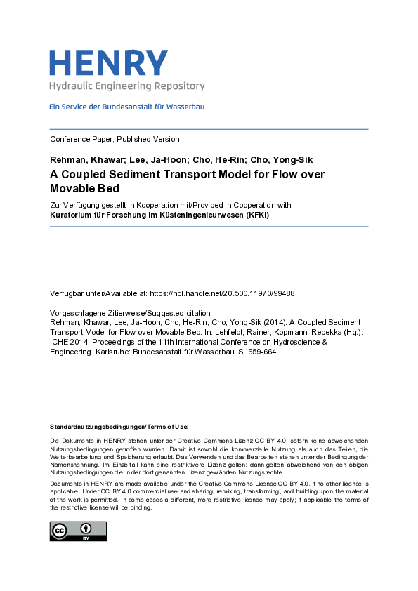 (PDF) A Coupled Sediment Transport Model for Flow over Movable Bed