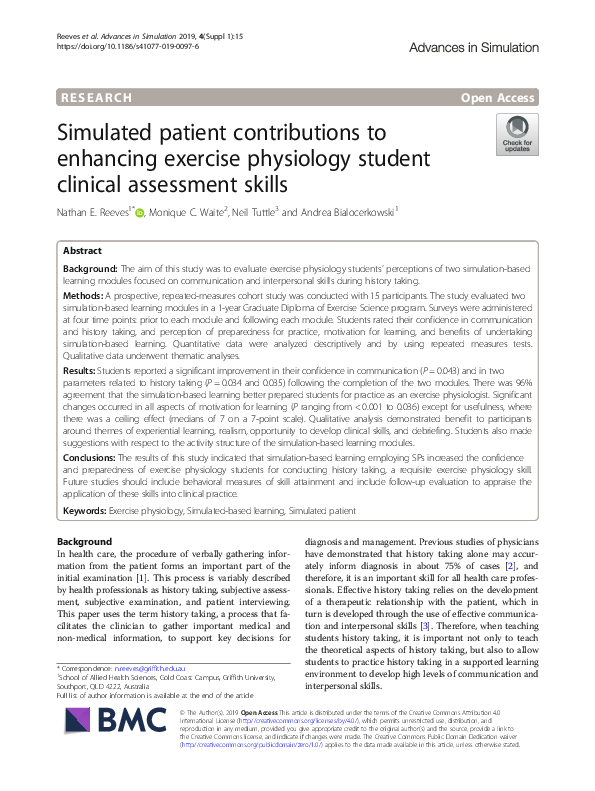 (PDF) Simulated patient contributions to enhancing exercise physiology ...