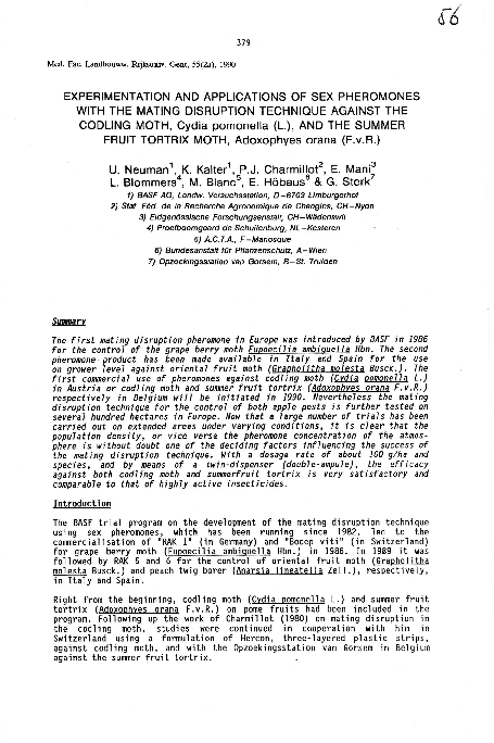 (PDF) Experimentation and applications of sex pheromones with the ...