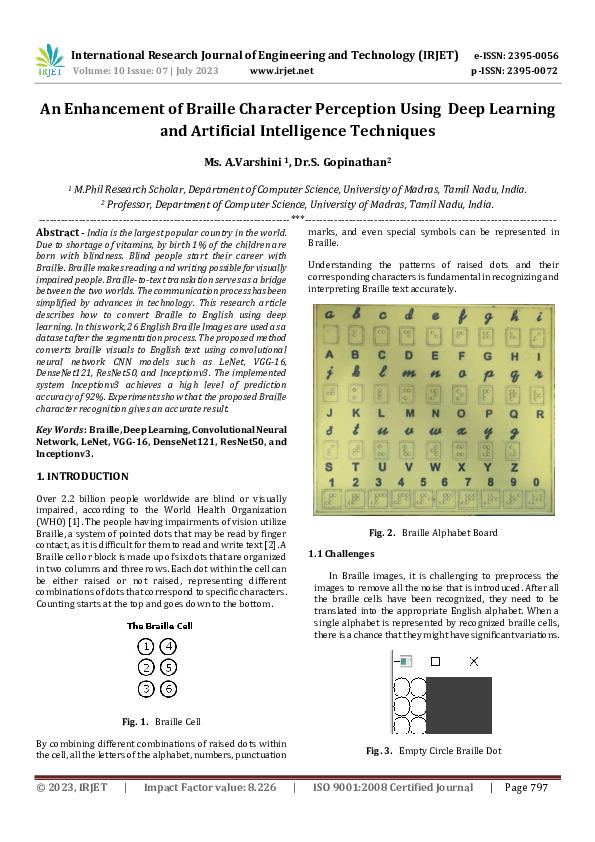 (PDF) An Enhancement of Braille Character Perception Using Deep Learning and Artificial ...