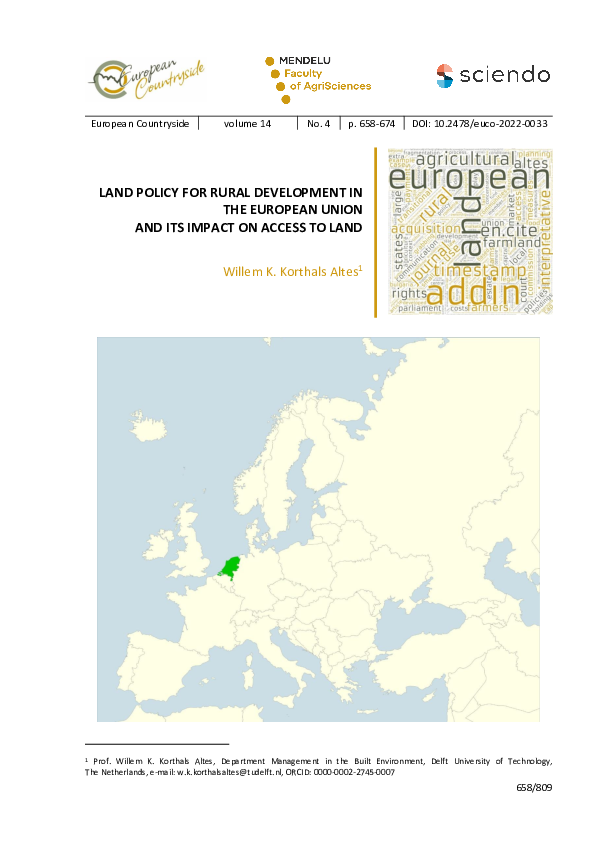 (PDF) Land Policy for Rural Development in the European Union and its ...