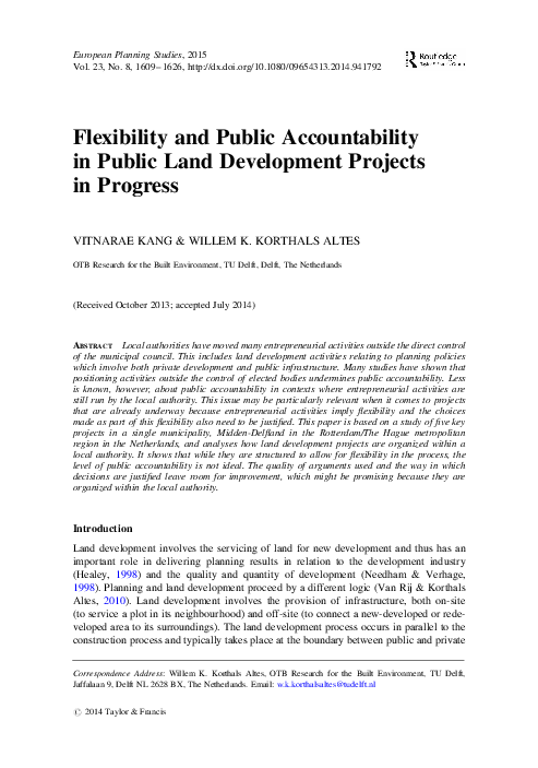(PDF) Flexibility and Public Accountability in Public Land Development ...