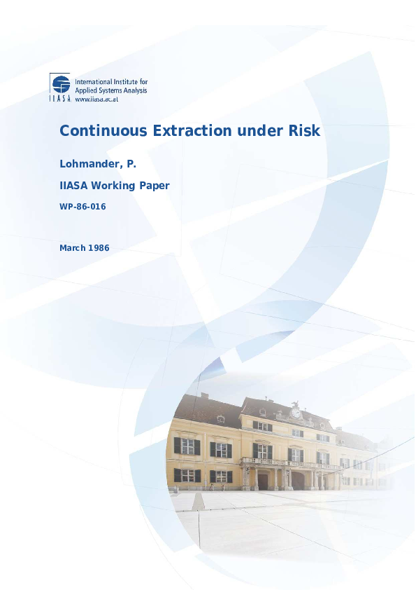 (PDF) Continuous extraction under risk