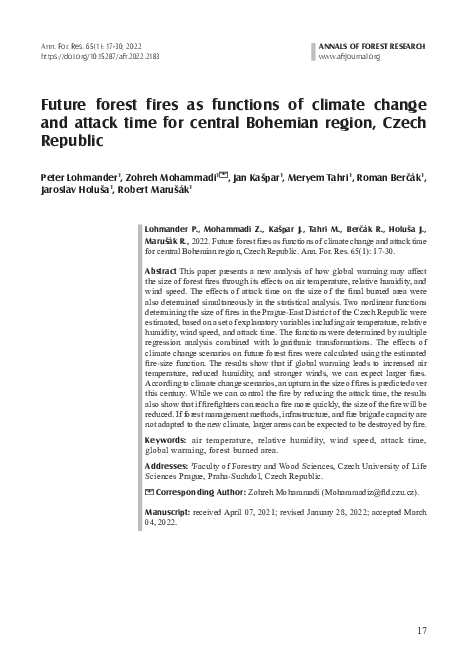 (PDF) Future forest fires as functions of climate change and attack ...