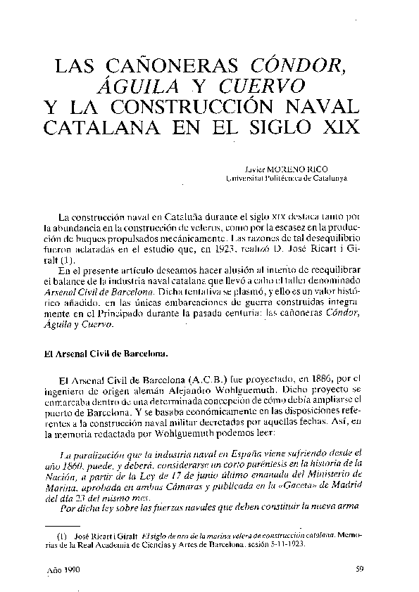 (PDF) Las cañoneras Cóndor, Águila y Cuervo y la construcción naval ...