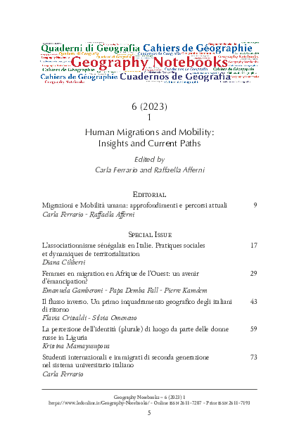 (PDF) Il flusso inverso. Un primo inquadramento geografico degli ...