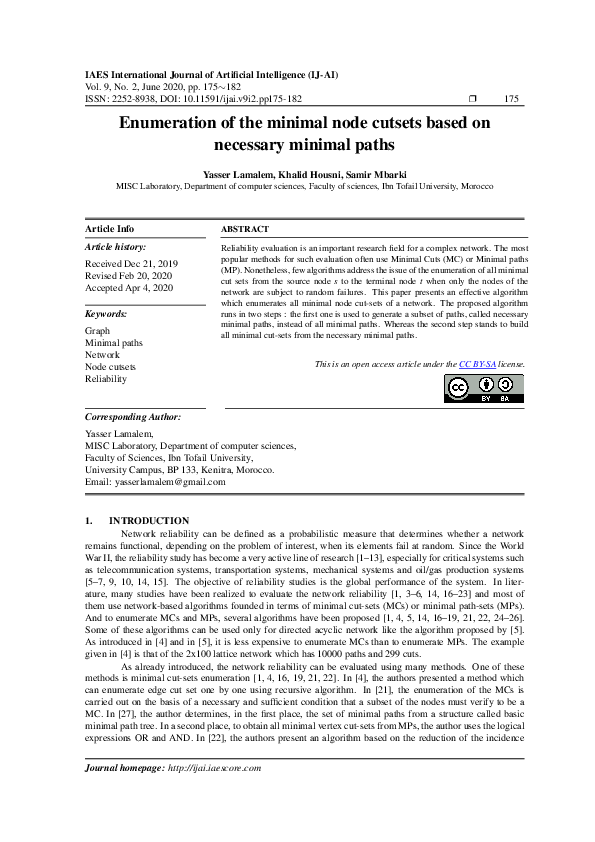 (PDF) Enumeration of the minimal node cutsets based on necessary ...