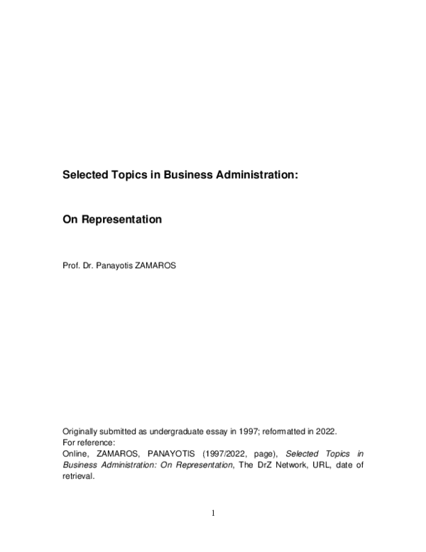 (PDF) On Representation