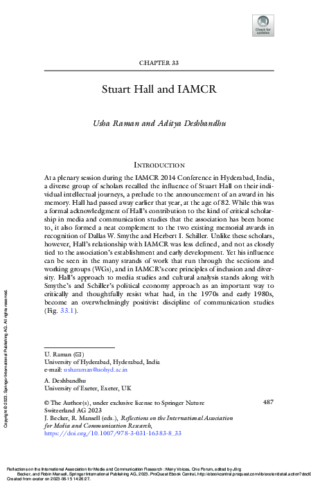 (PDF) Stuart Hall and IAMCR