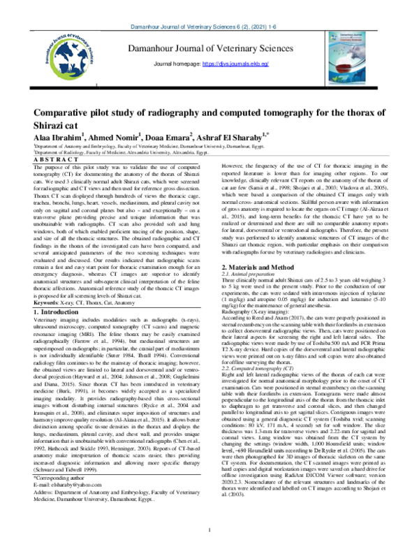 (PDF) Comparative pilot study of radiography and computed tomography ...
