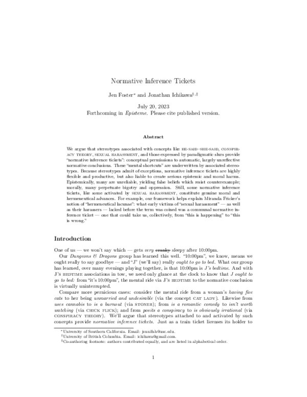 (PDF) Normative Inference Tickets