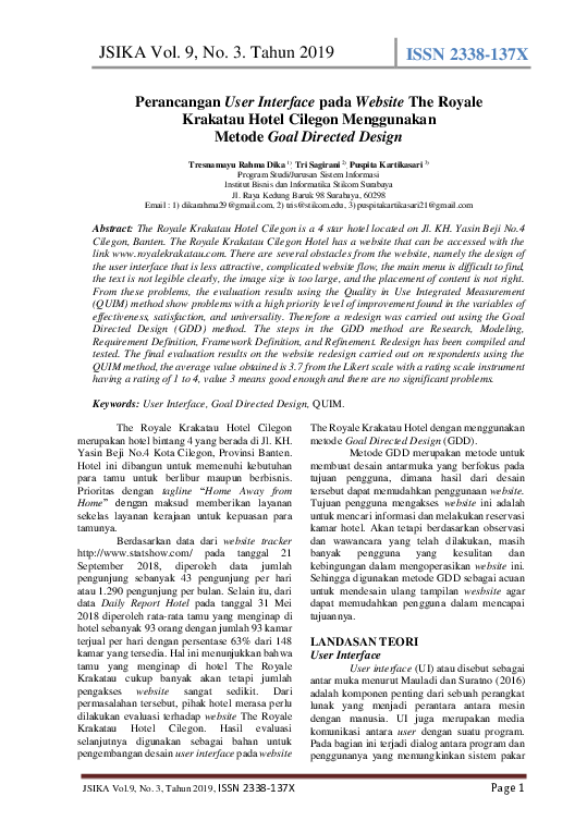 (PDF) Perancangan User Interface pada Website The Royale Krakatau Hotel ...