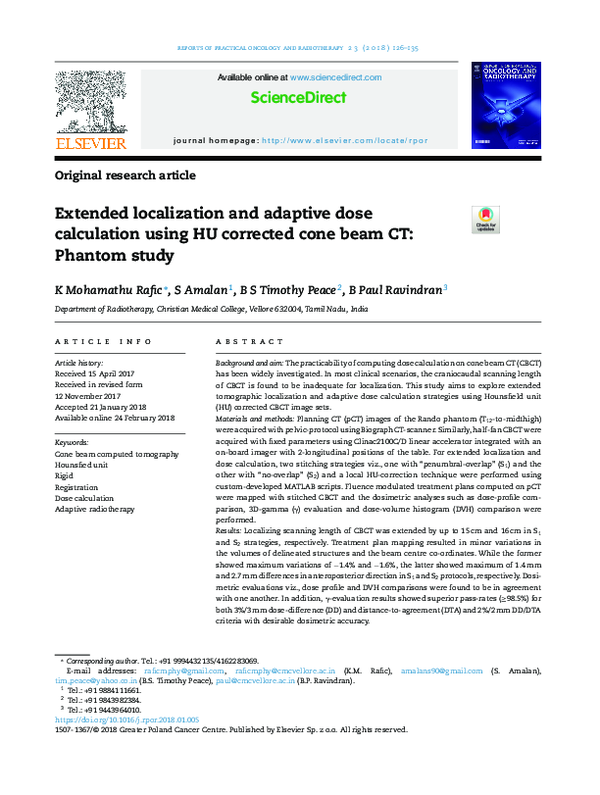 (PDF) Extended localization and adaptive dose calculation using HU ...