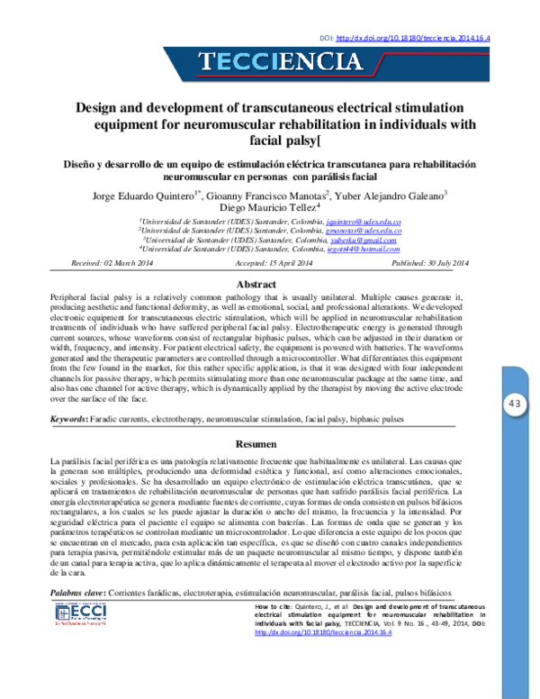 (PDF) Design and development of transcutaneous electrical stimulation ...