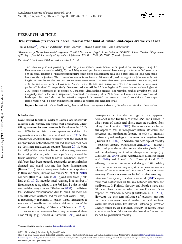 (PDF) Tree retention practices in boreal forests: what kind of future ...