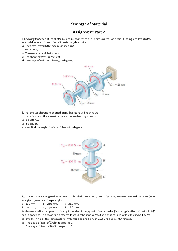 (PDF) Strength of Material Assignment Part 2