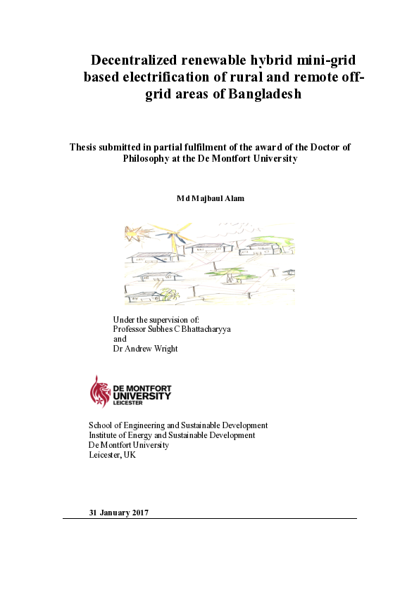(PDF) Decentralized renewable hybrid mini-grid based electrification of ...