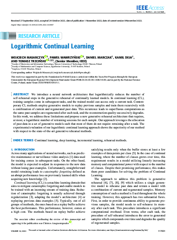 (PDF) Logarithmic Continual Learning