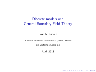 (PDF) Discrete models and General Boundary Field Theory