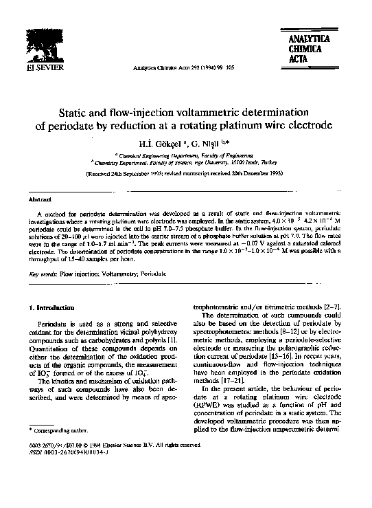(PDF) Static and flow-injection voltammetric determination of periodate ...