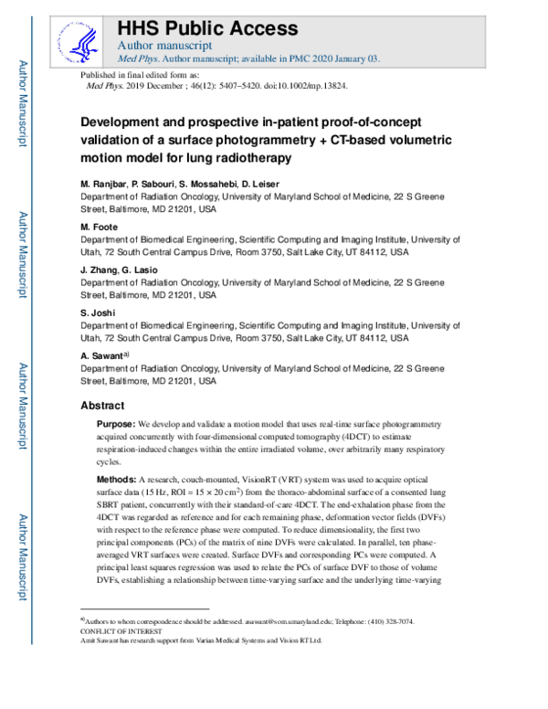 (PDF) Development and prospective in‐patient proof‐of‐concept validation of a surface ...
