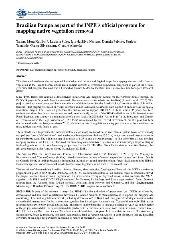 (PDF) Brazilian Pampa as part of the INPE’s official program for ...
