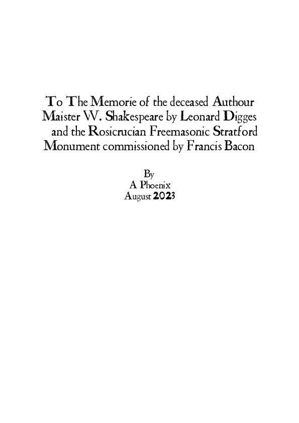 (PDF) To The Memorie of the deceased Authour Maister W. Shakespeare by ...