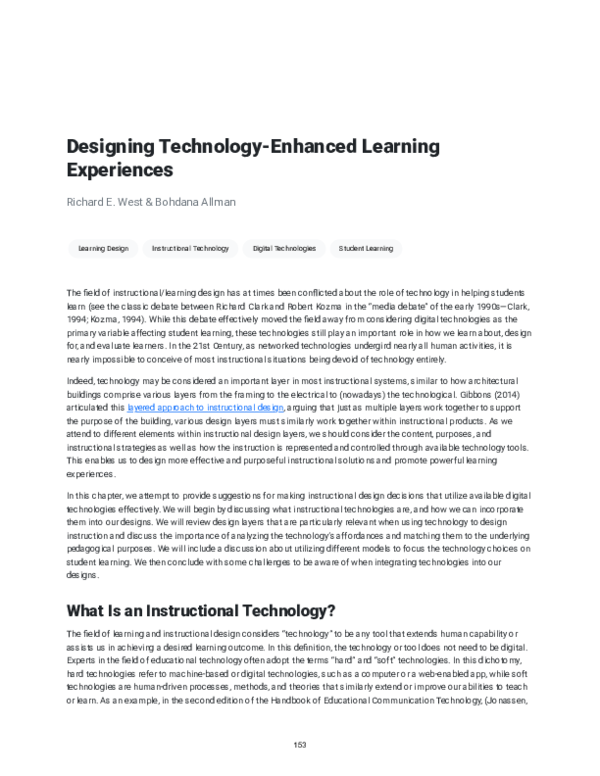 (PDF) Designing technology-enhanced learning experiences