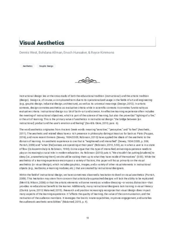 Pdf Visual Aesthetics