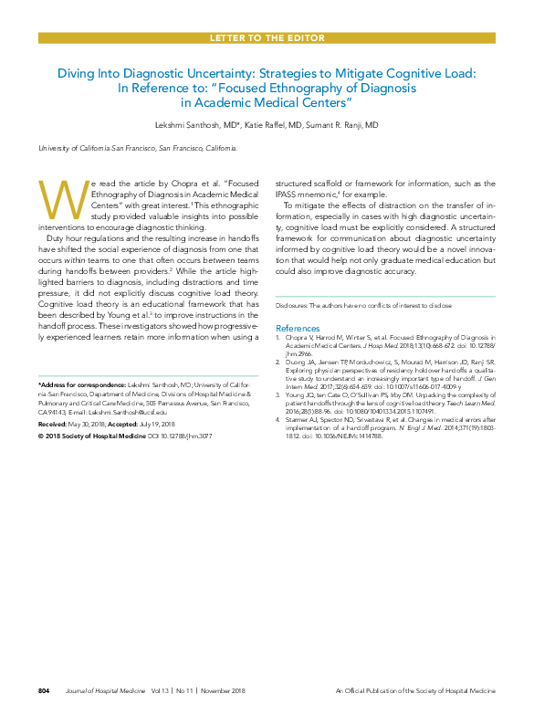 (PDF) Diving Into Diagnostic Uncertainty: Strategies to Mitigate ...