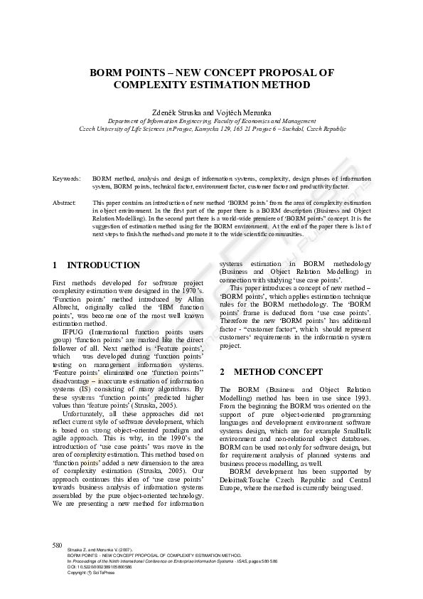Pdf Borm Points New Concept Proposal Of Complexity Estimation Method