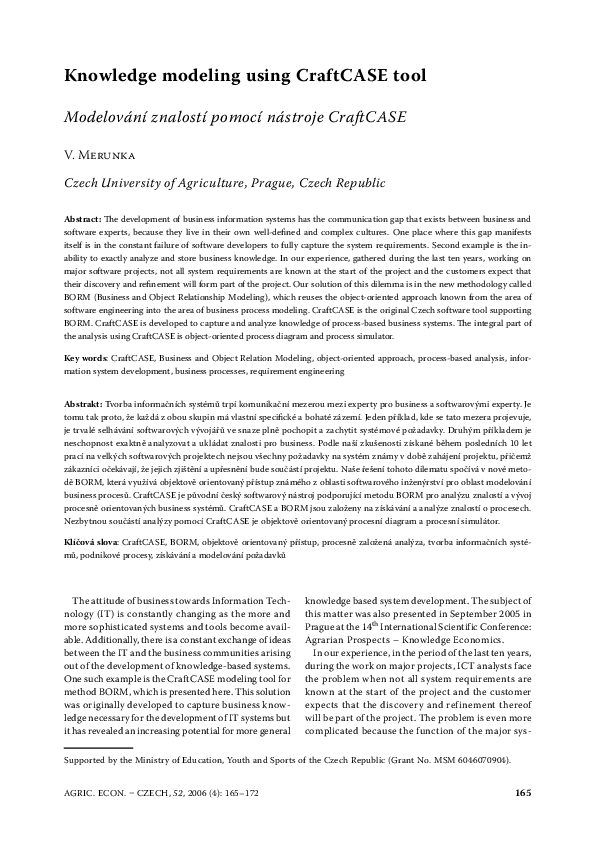 (PDF) Knowledge modeling using CraftCASE tool
