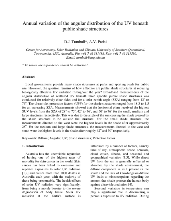 (PDF) Public Shade Structures | Alfio Parisi - Academia.edu