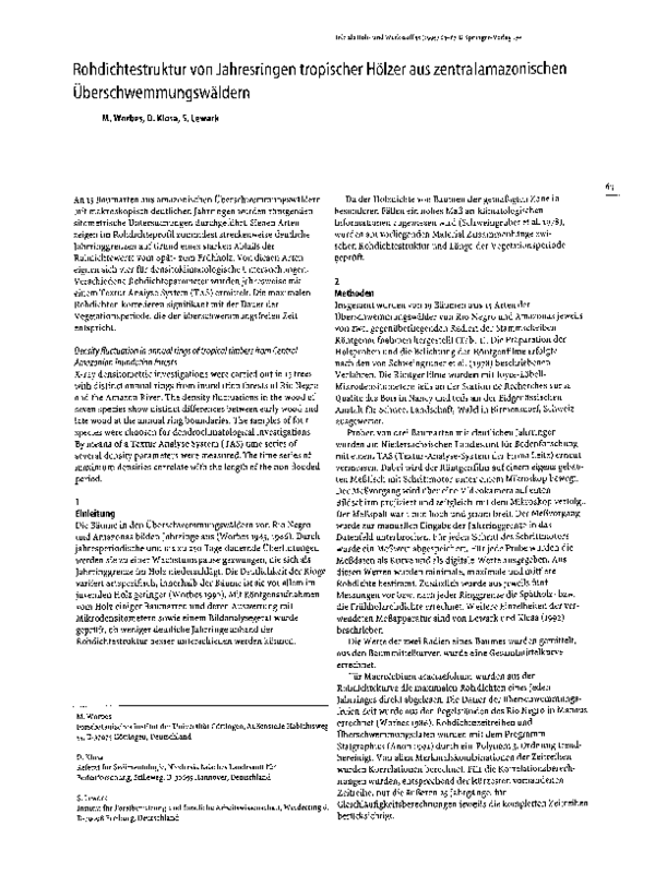 (PDF) Rohdichtestruktur von Jahresringen tropischer Hölzer aus ...