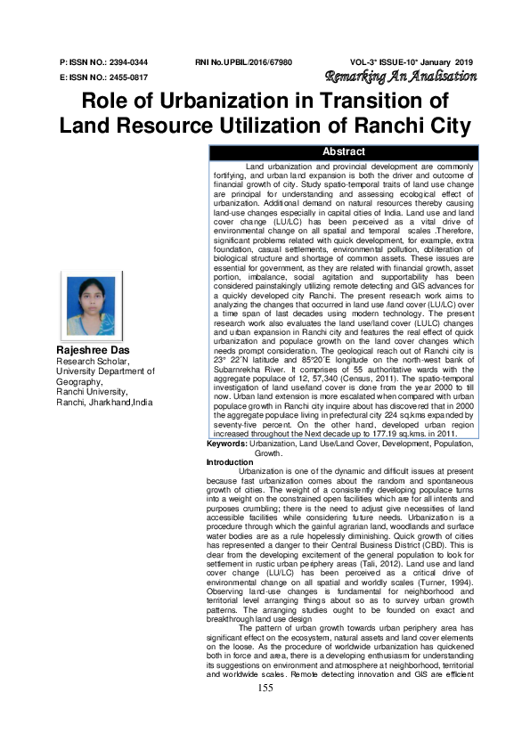 (PDF) Role of Urbanization in Transition of Land Resource Utilization ...