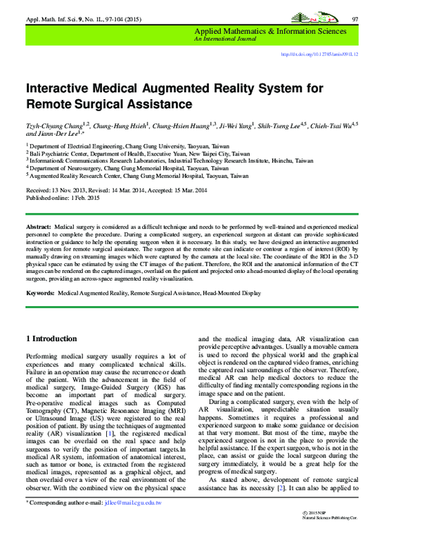 (PDF) Interactive Medical Augmented Reality System for Remote Surgical ...