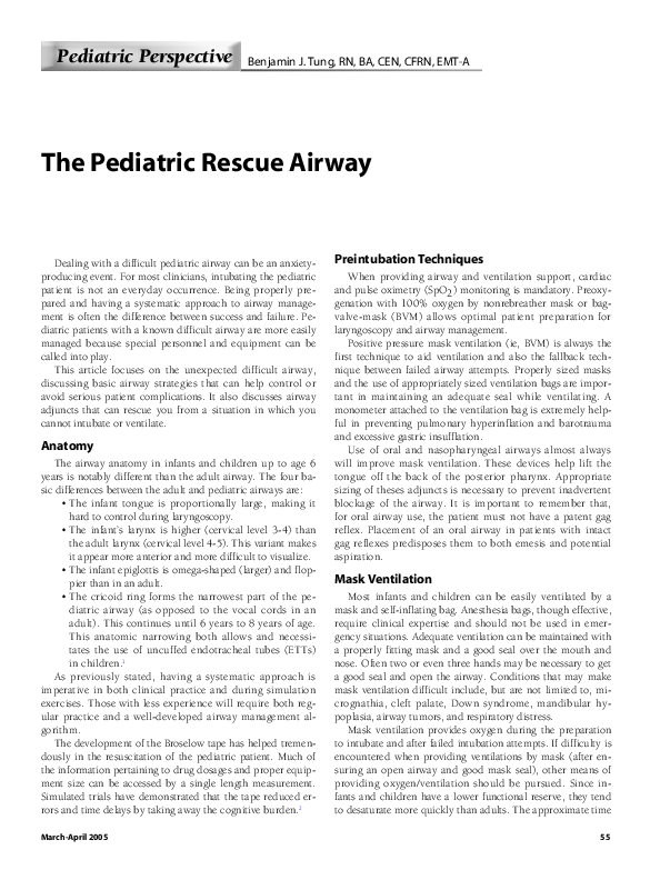 (PDF) The pediatric rescue airway