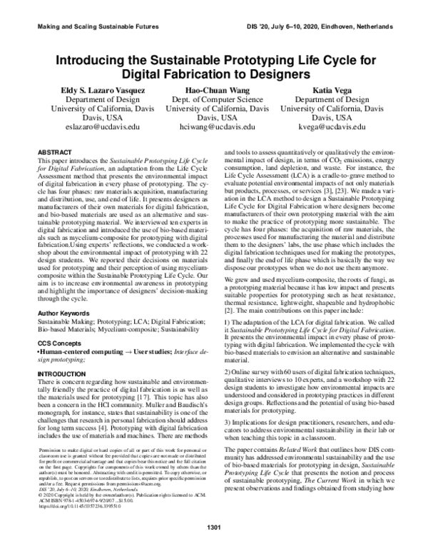 (PDF) Introducing the Sustainable Prototyping Life Cycle for Digital ...