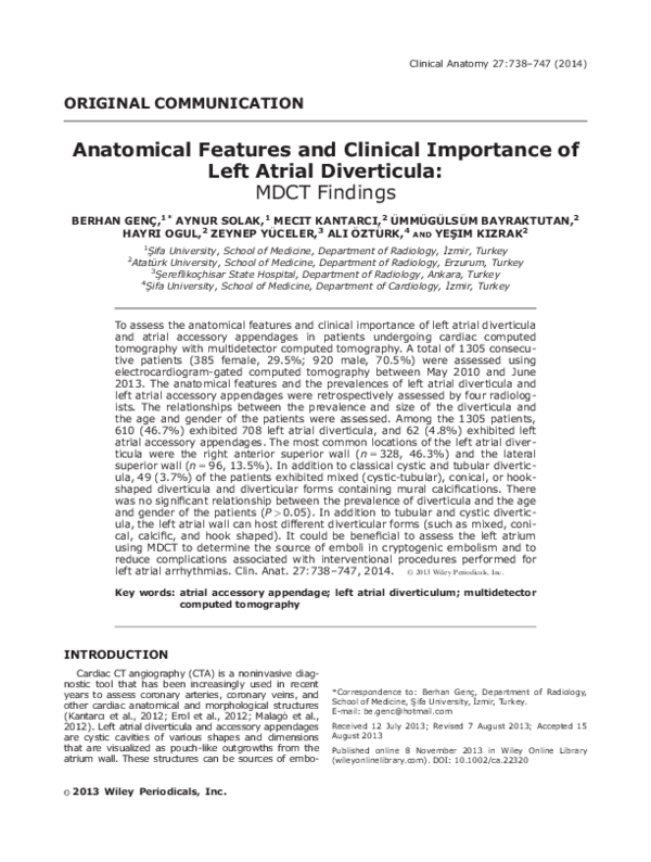 (PDF) Anatomical features and clinical importance of left atrial ...