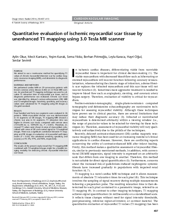 (PDF) Quantitative evaluation of ischemic myocardial scar tissue by ...