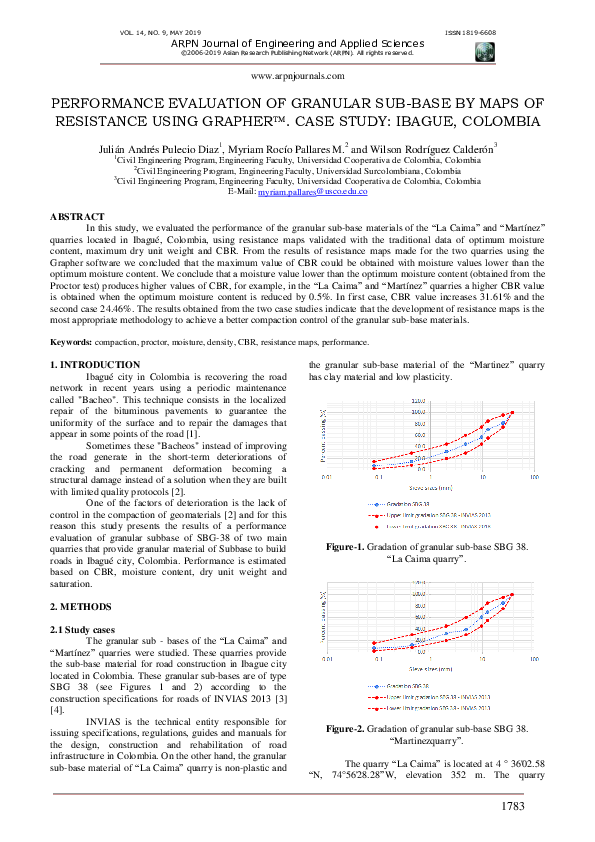 (PDF) Performance Evaluation of Granular Sub-Base by Maps of Resistance Using Grapher. Case ...