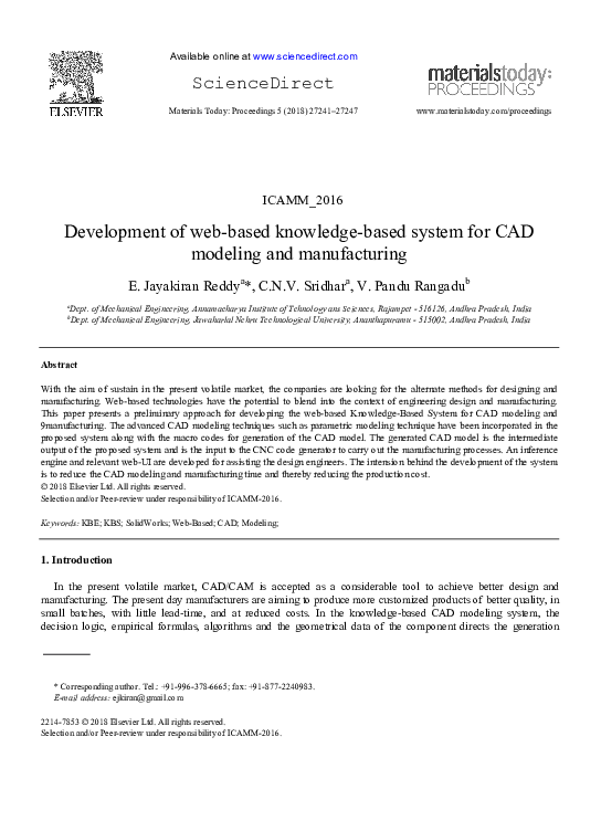 (PDF) Development of web-based knowledge-based system for CAD modeling and manufacturing