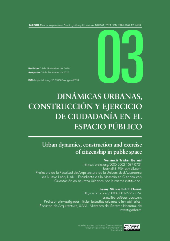 (PDF) DINÁMICAS URBANAS, CONSTRUCCIÓN Y EJERCICIO DE CIUDADANÍA EN EL ...