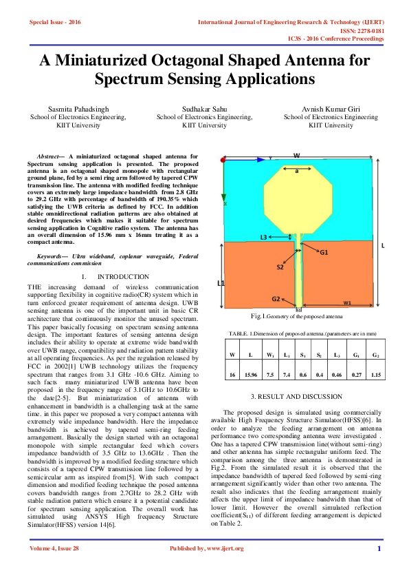 (PDF) A Miniaturized Octagonal Shaped Antenna for Spectrum Sensing ...