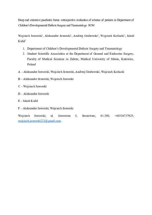 (DOC) Deep and extensive pediatric burns: retrospective evaluation of ...
