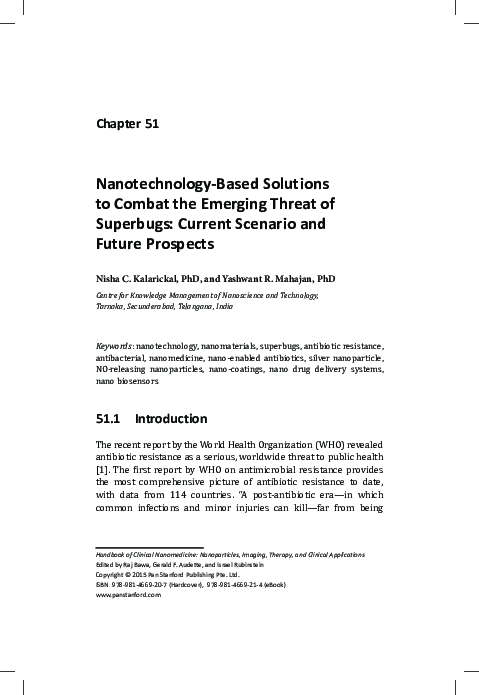 (PDF) Nanotechnology-Based Solutions to Combat the Emerging Threat of ...