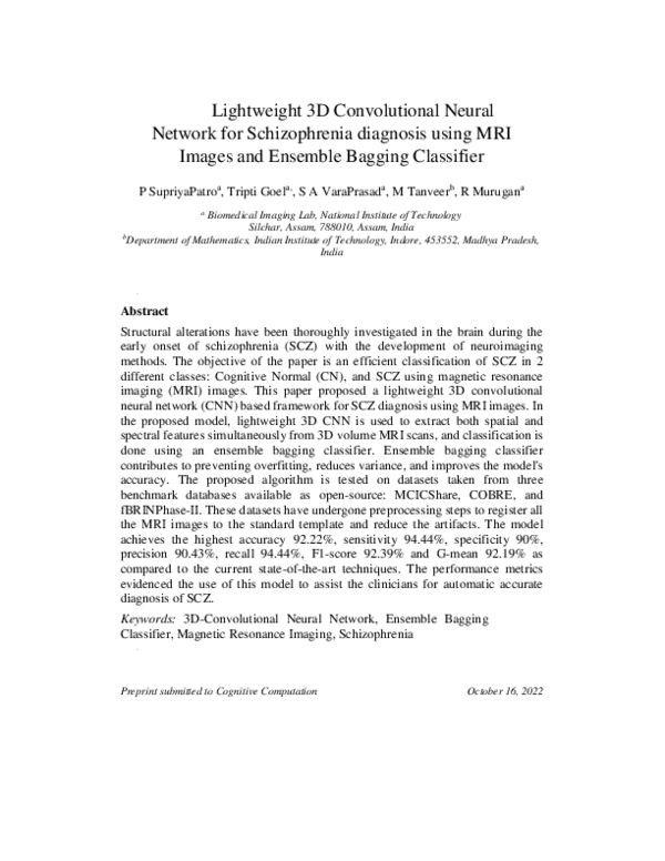 (PDF) Lightweight 3D Convolutional Neural Network for Schizophrenia Diagnosis Using MRI Images ...